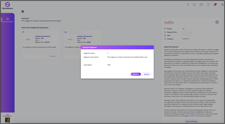 How to navigate Marketplace and Buy & Activate segments? – Doceree Inc